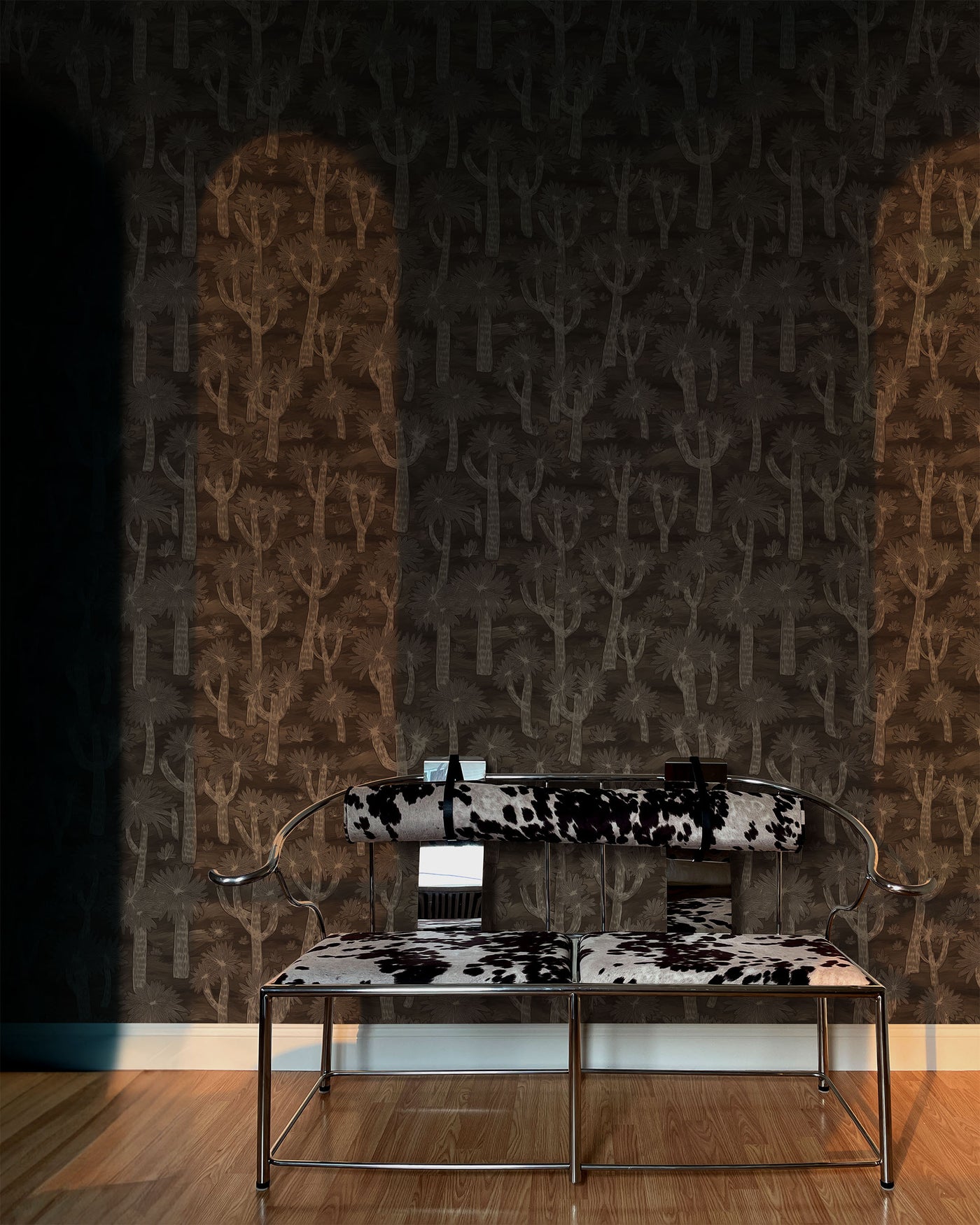 Greenly Living — Joshua Tree Wallpaper Saddle Brown | Botanical Block ...