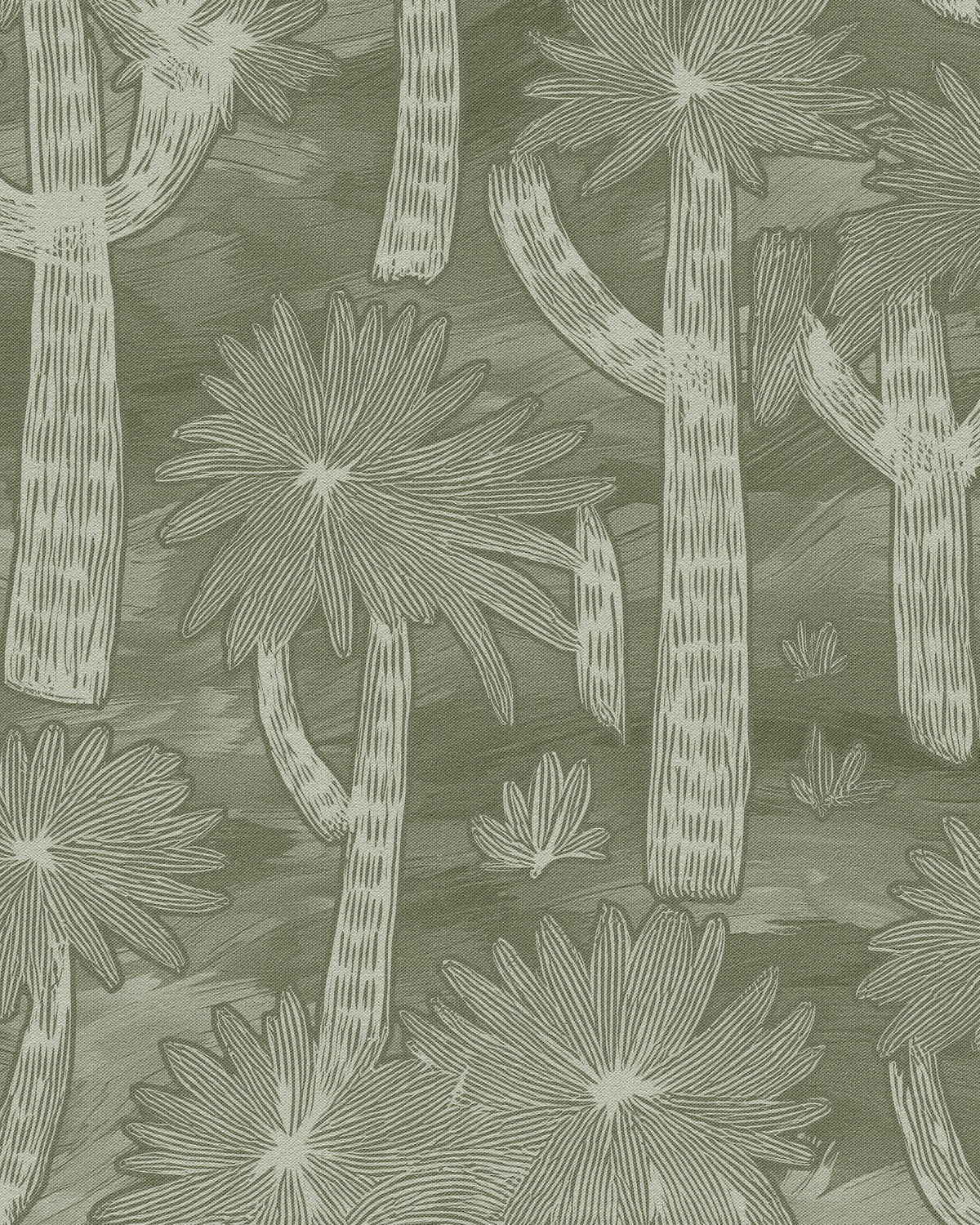 Greenly Living — Joshua Tree Wallpaper Sage Green | Desert Botanical ...