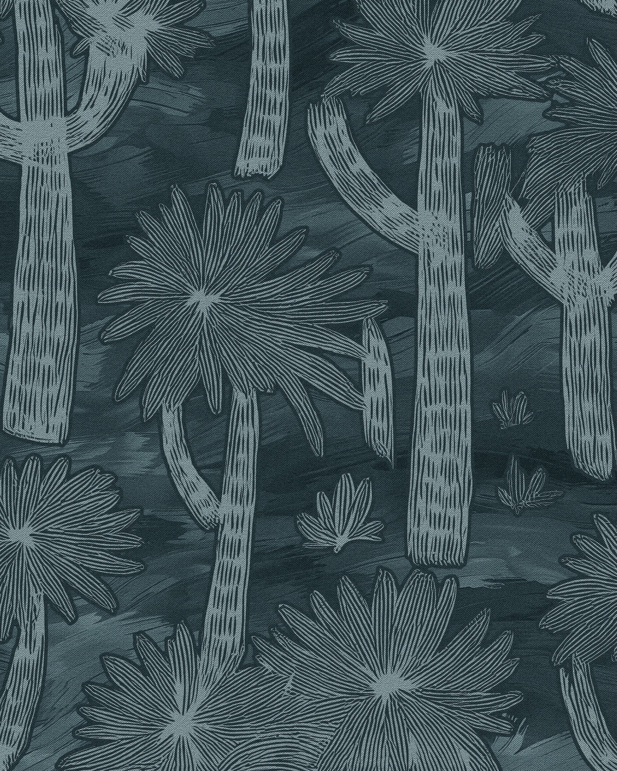 Greenly Living — Joshua Tree Wallpaper Slate Blue | Desert Botanical ...