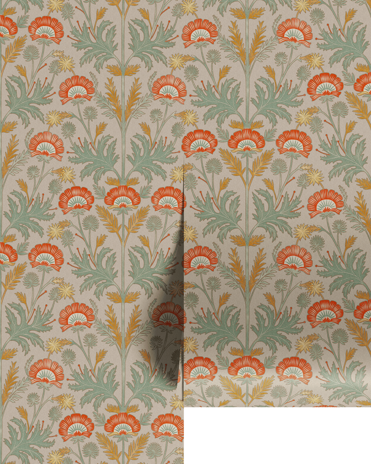 Primrose Floral Wallpaper in Linen White | Vintage Botanical Screen ...