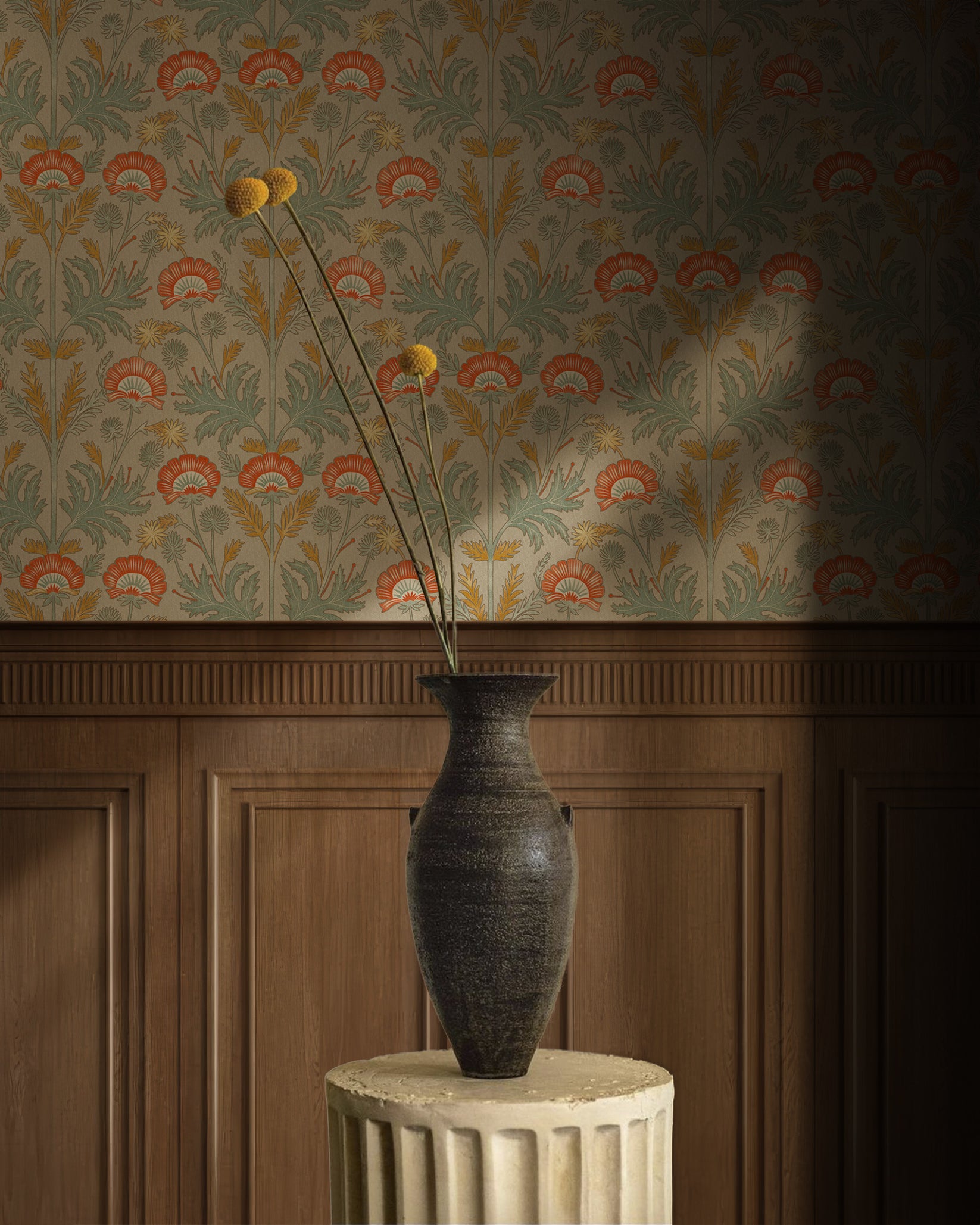 Primrose Floral Wallpaper in Linen White | Vintage Botanical Screen ...