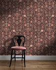 Tree of Life Wallpaper in Spice Red | Botanical Garden Floral Block ...
