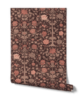 Tree of Life Wallpaper in Spice Red | Botanical Garden Floral Block ...