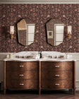 Tree of Life Wallpaper in Spice Red | Botanical Garden Floral Block ...