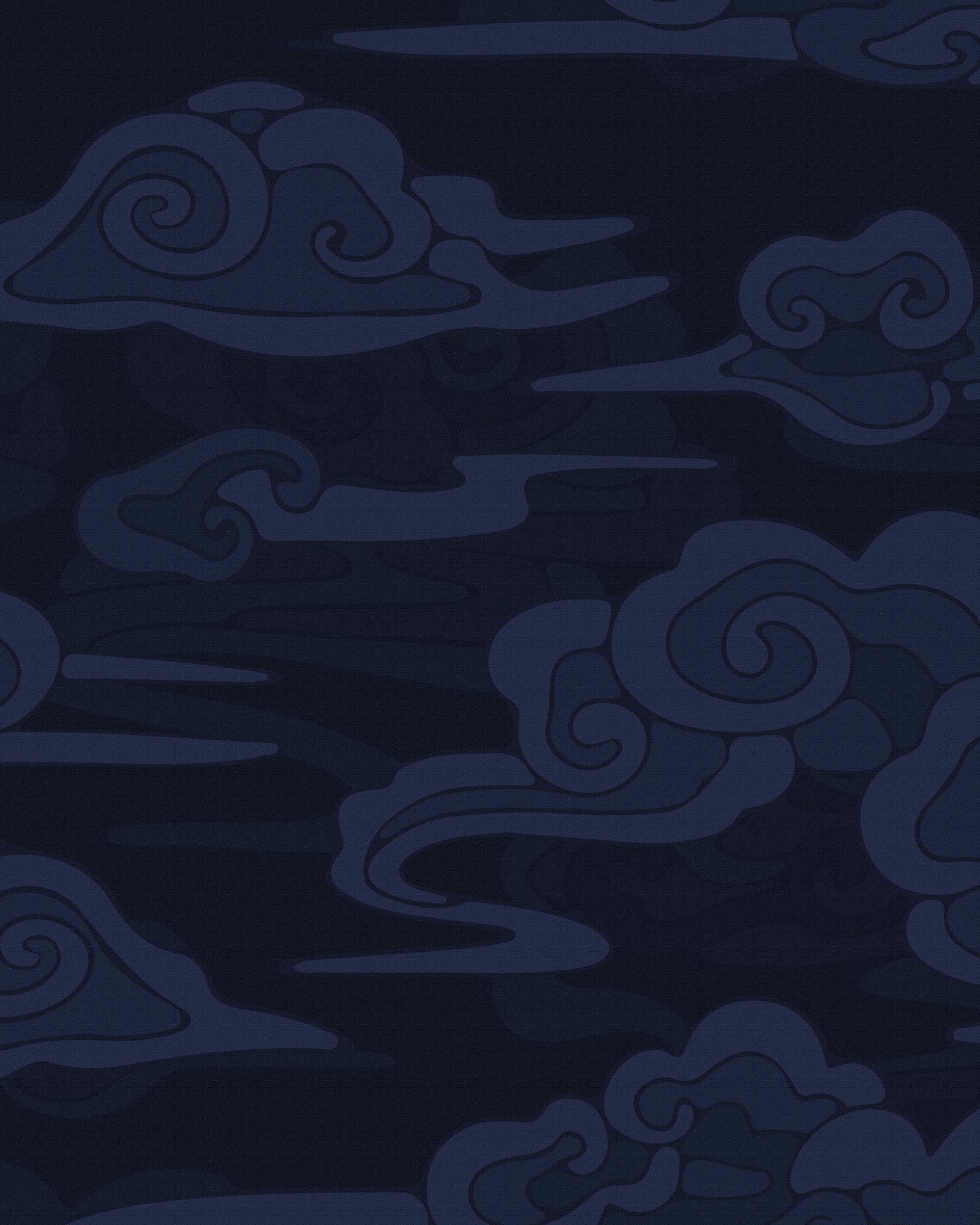 Greenly Living - Atmos Wallpaper in Midnight Blue | Modern Cloudy Sky ...