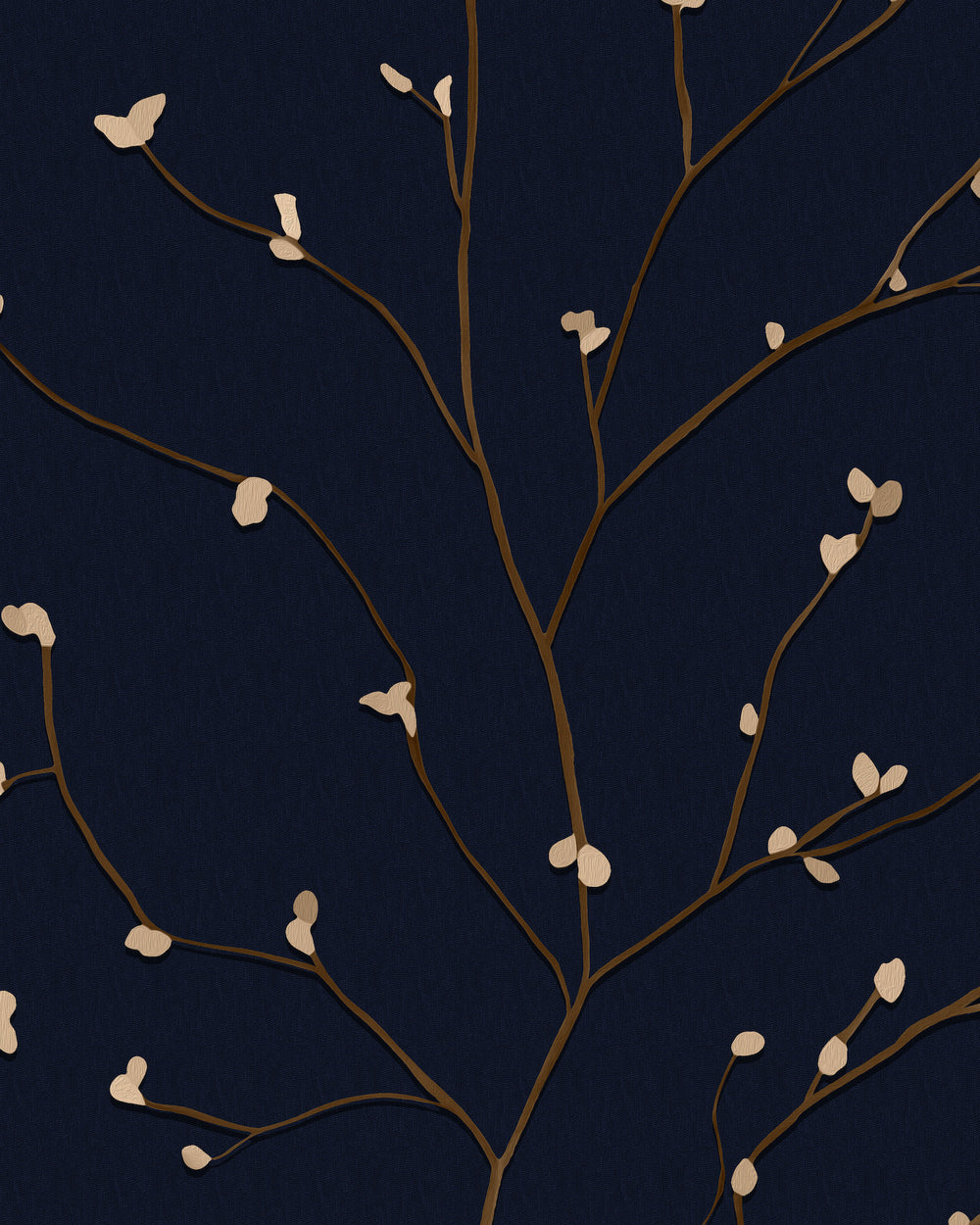 Greenly Living - Cherry Blossom Wallpaper in Midnight Blue ...