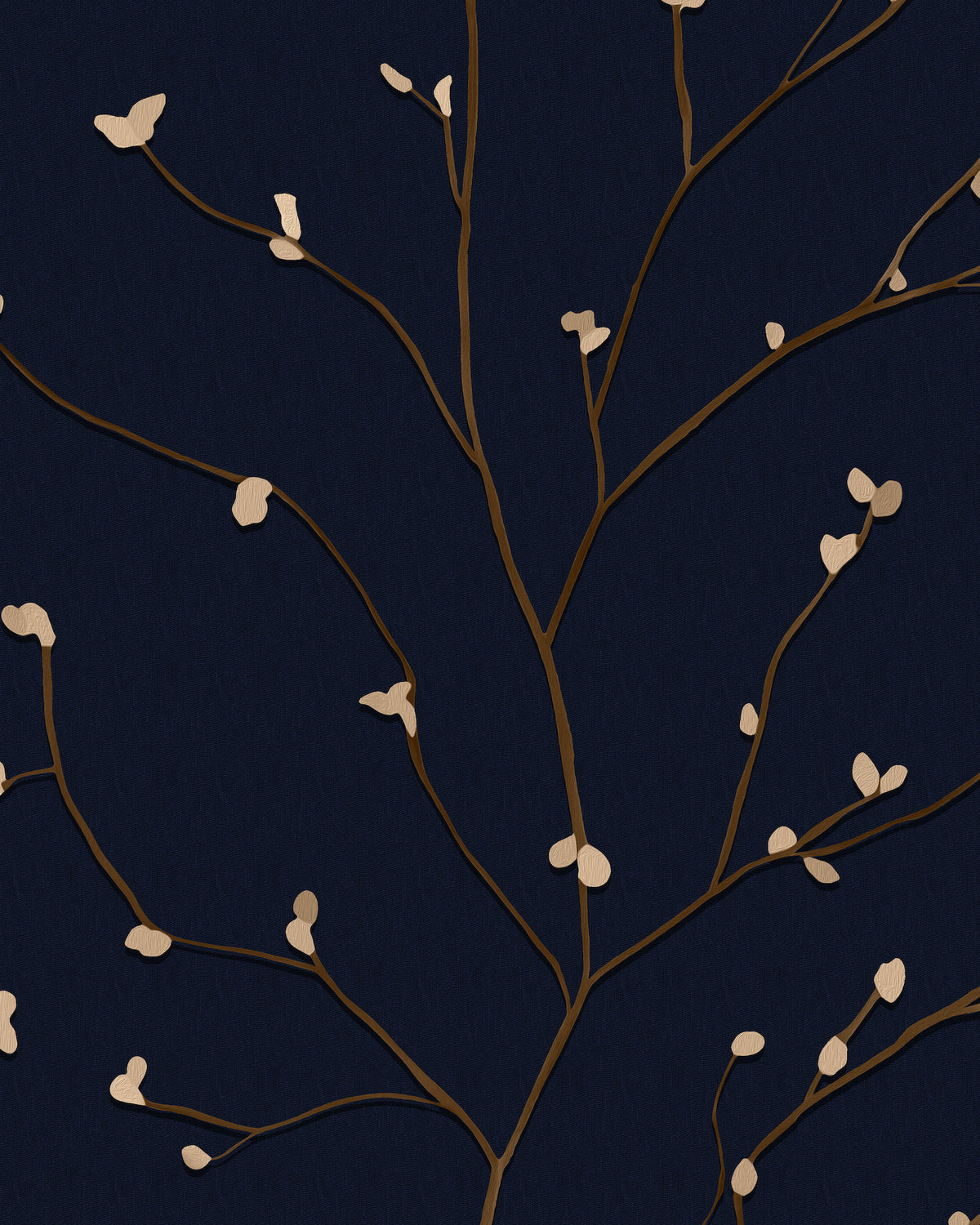 Greenly Living - Cherry Blossom Wallpaper in Midnight Blue ...