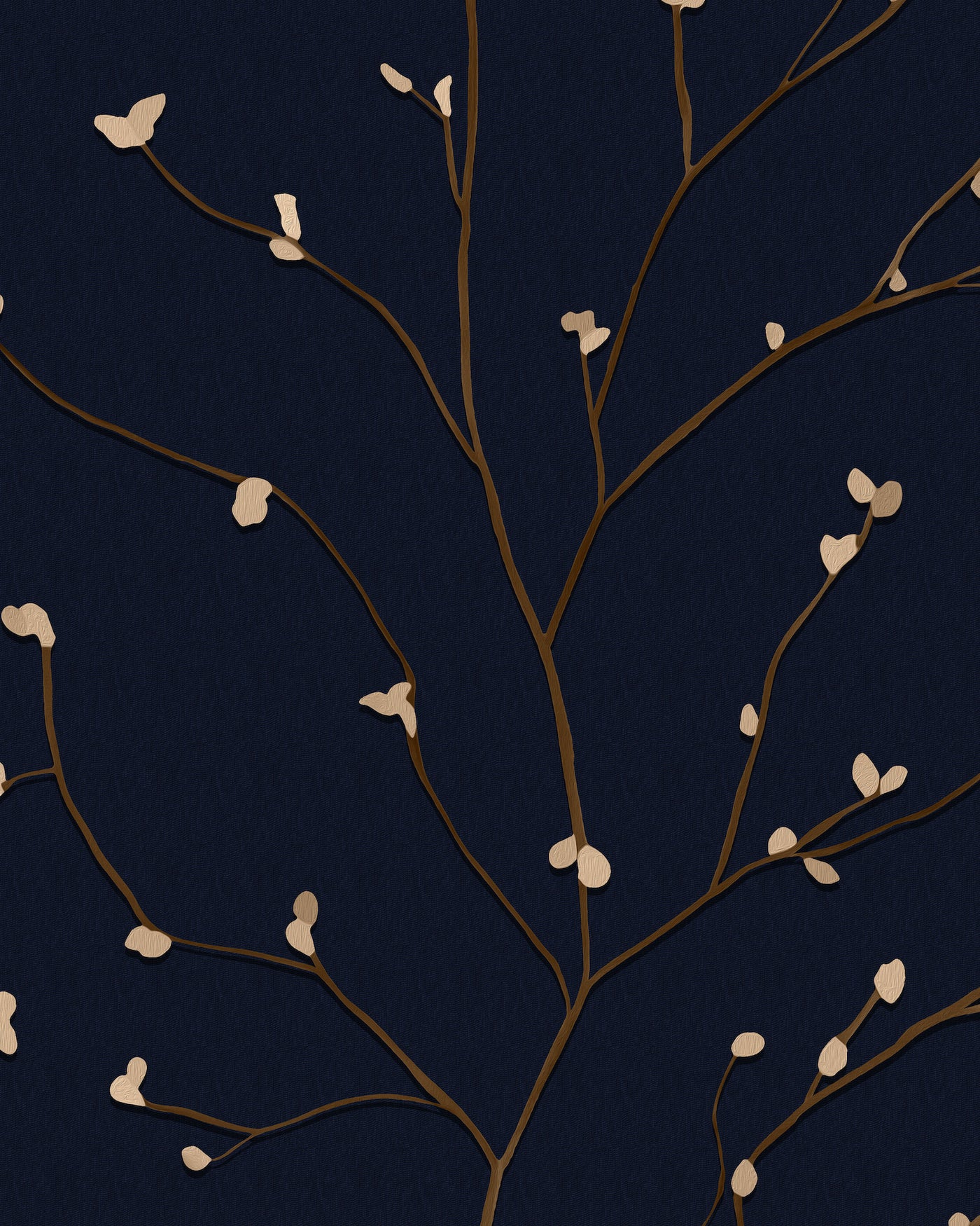 Greenly Living - Cherry Blossom Wallpaper in Midnight Blue ...