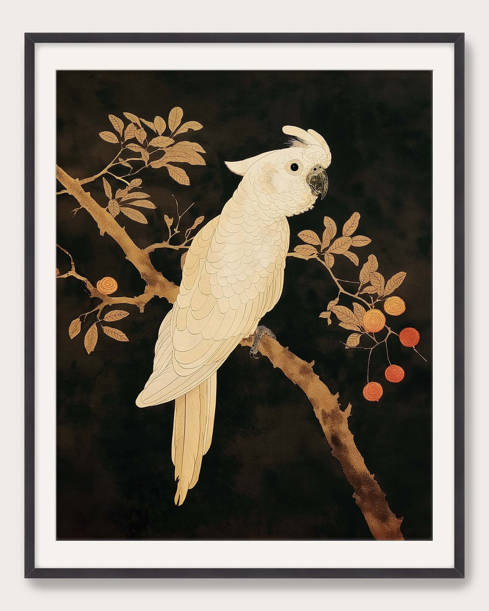 Greenly Living - White Parrot Framed Fine Art Print | Chinoiserie ...