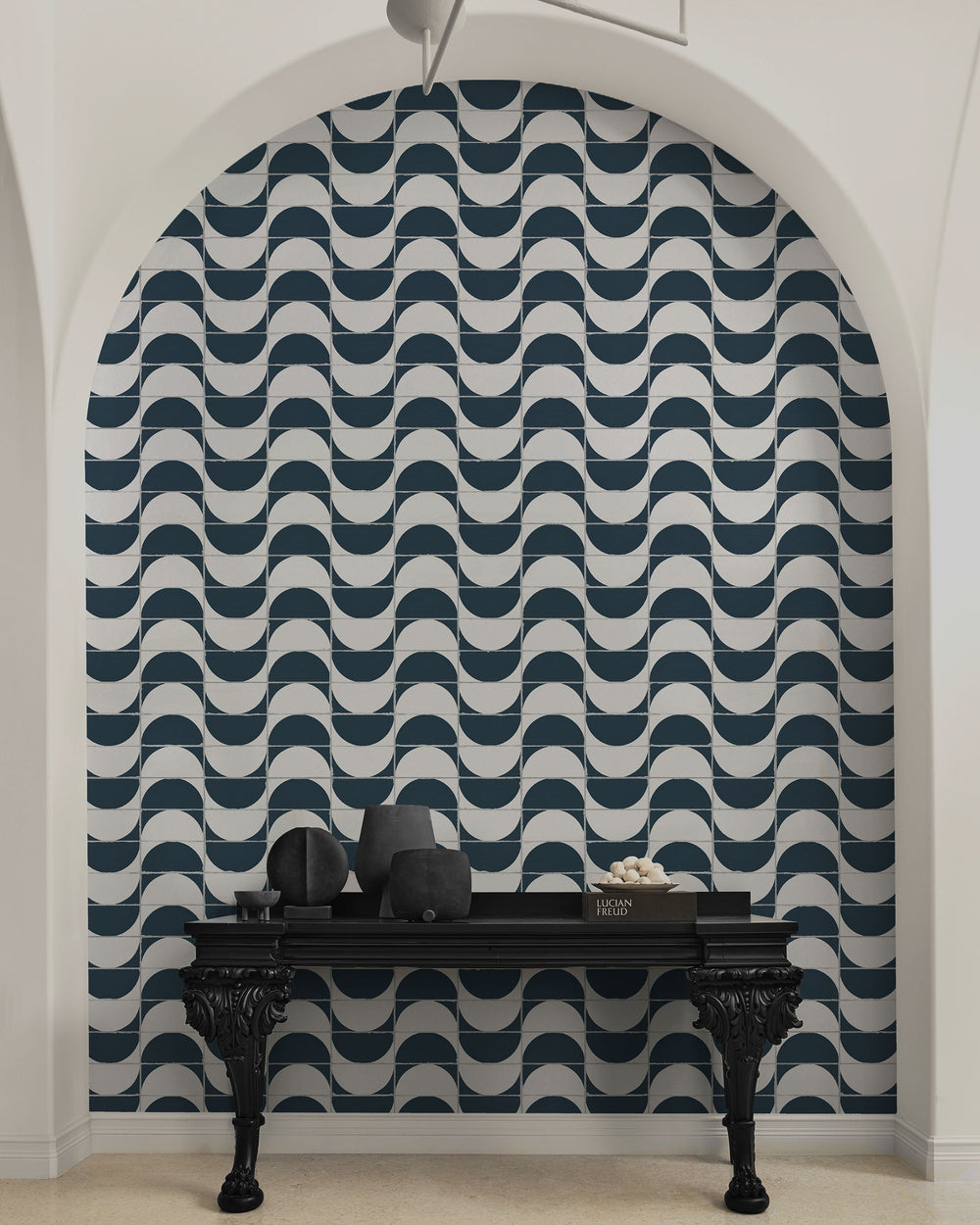 Greenly Living Copacabana Tile Wallpaper in Navy Blue | Coastal ...