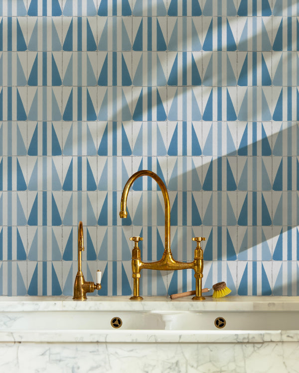 Greenly Living Plaza Tile Wallpaper in Cornflower Blue | Vintage ...