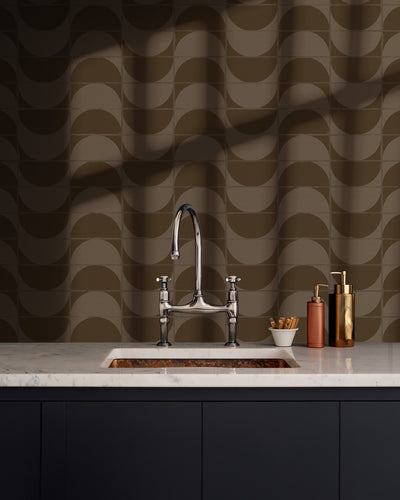 Greenly Living Copacabana Tile Wallpaper in Moss Brown | Coastal ...