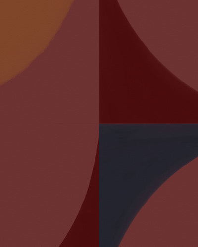 Greenly Living - Bauhaus Geometric Wall Mural in Saffron Red | Modern ...