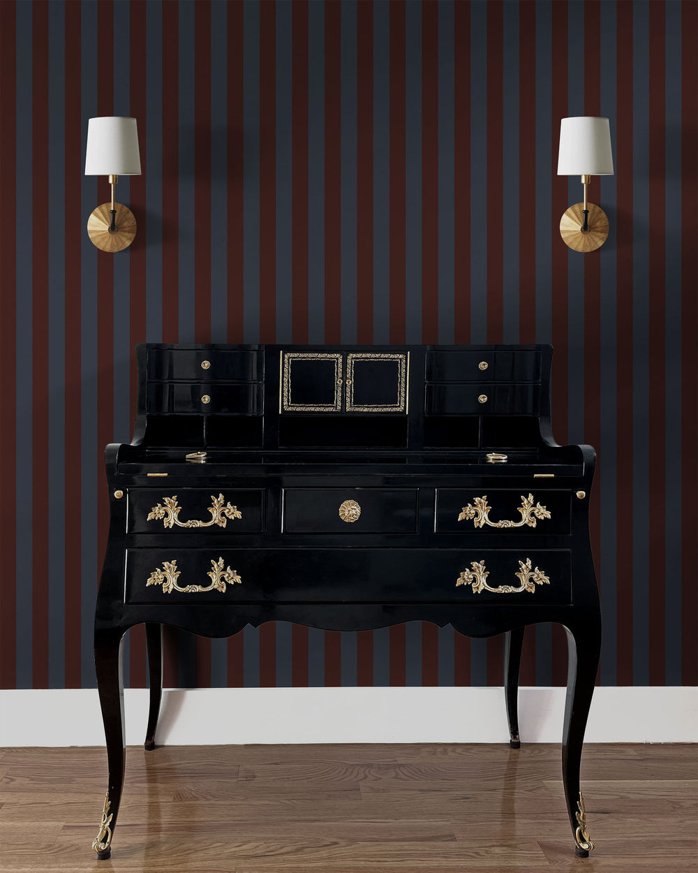 Greenly Living - Classic Stripe Wallpaper in Blue Velvet | Traditional ...