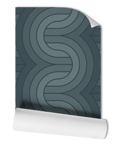 Greenly Living - Scallop Wallpaper in Slate Blue | Geometric Mid ...