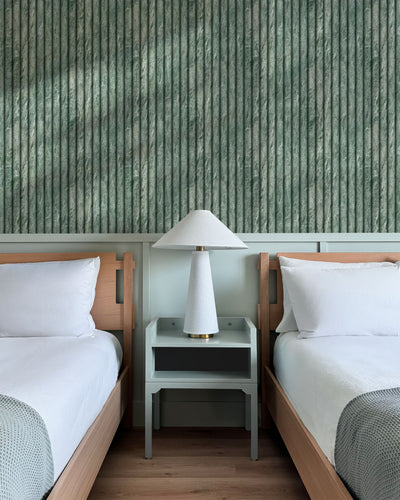 Greenly Living - Sete Mares Green Fluted Marble Wallpaper | Luxury Faux ...