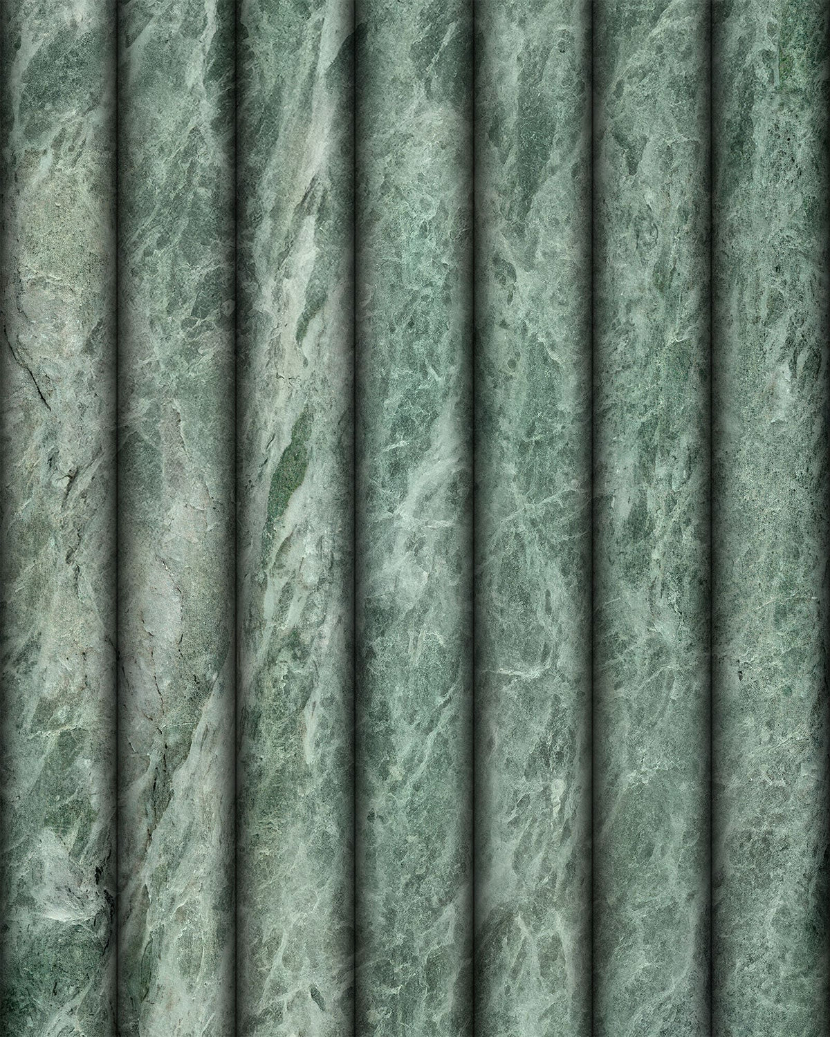 Greenly Living - Sete Mares Green Fluted Marble Wallpaper | Luxury Faux ...