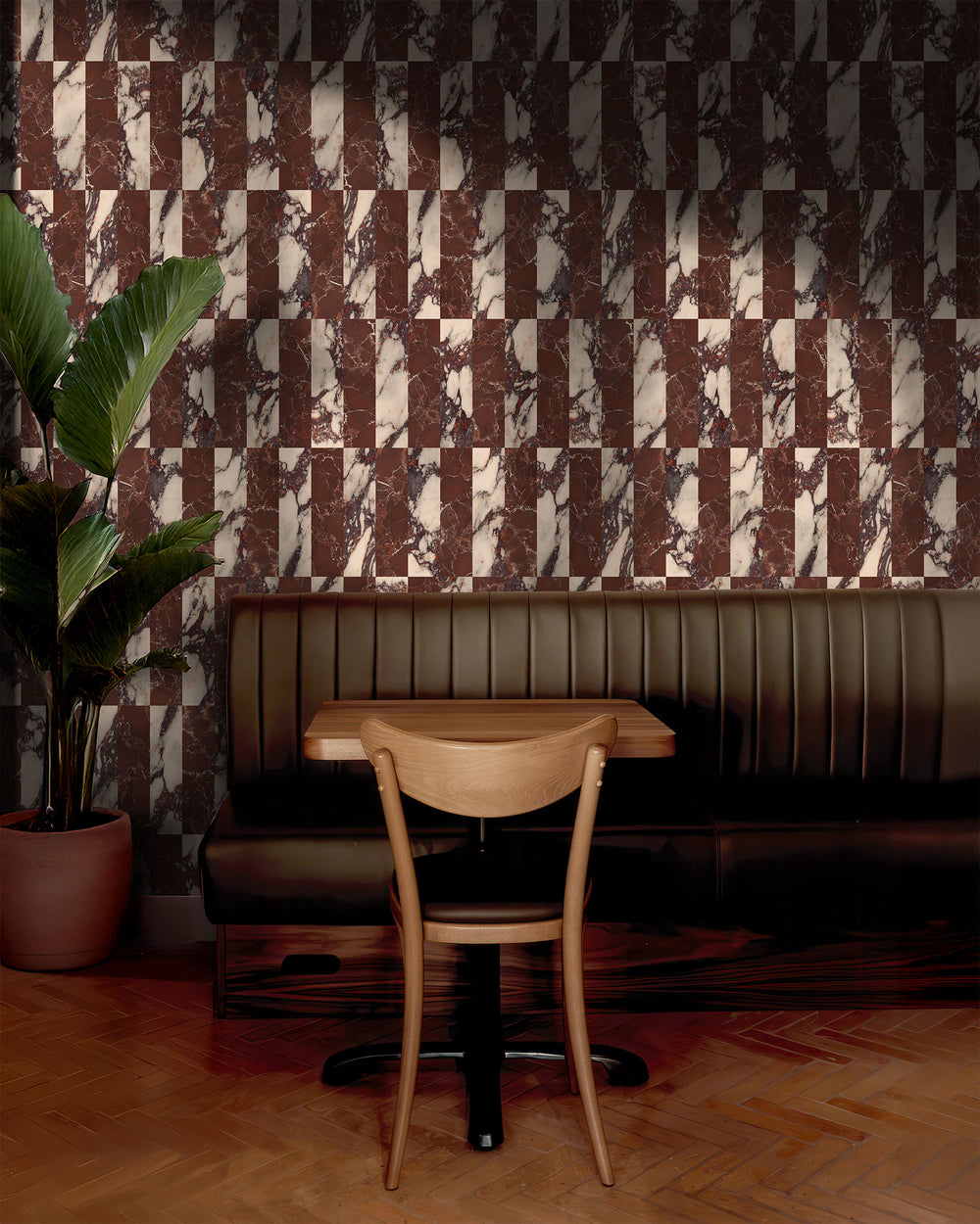 Greenly Living - Verticale Marble Wallpaper in Calacatta Viola & Rosso ...