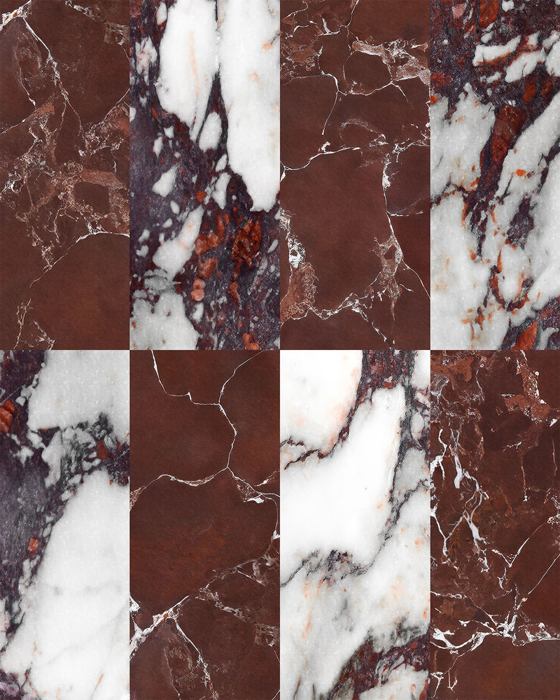 Greenly Living - Verticale Marble Wallpaper in Calacatta Viola & Rosso ...