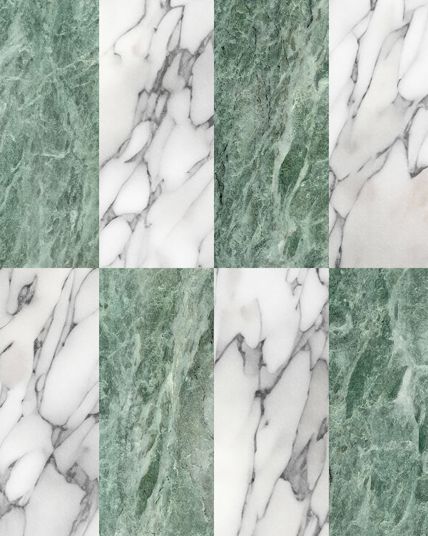 Greenly Living - Verticale Marble Wallpaper in Carrara White & Sete ...