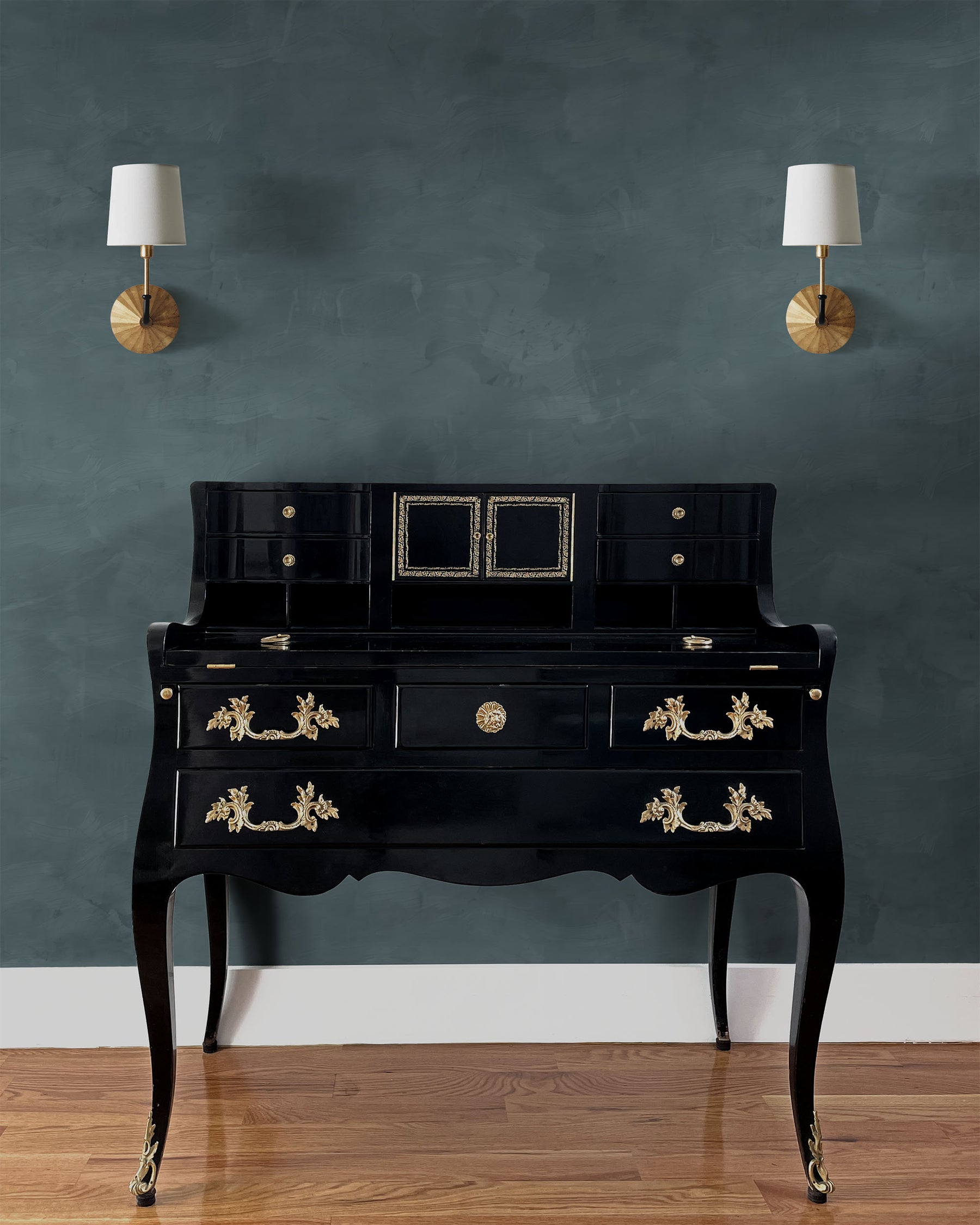 Greenly Living - Limewash Wallpaper in Slate Blue | Textured Minimalist ...