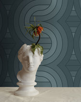 Greenly Living - Scallop Wallpaper in Slate Blue | Geometric Mid ...