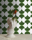 Greenly Living Cusp Tile Wallpaper in Cactus Green | Geometric Scallop ...