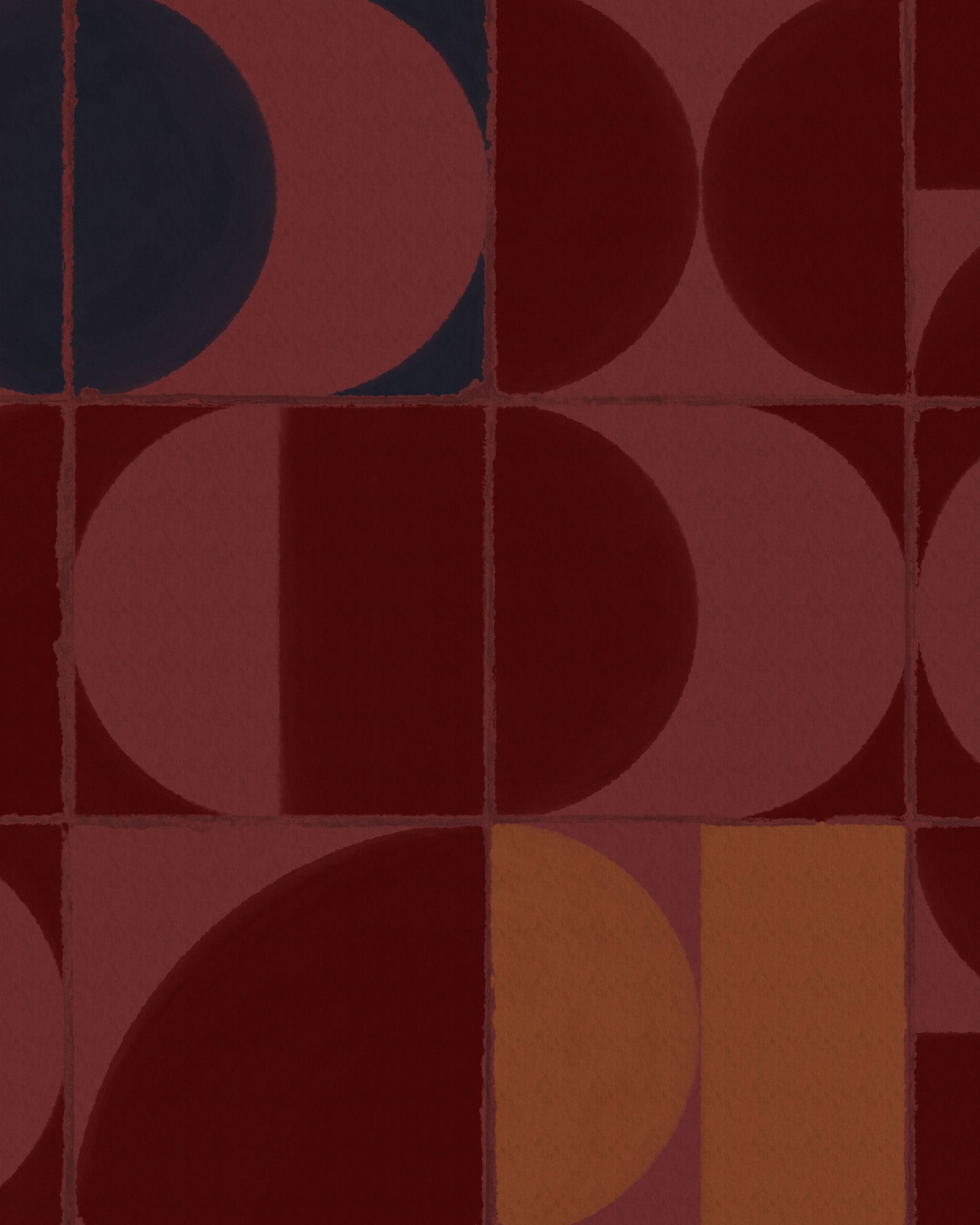 Greenly Living Bauhaus Tile Wallpaper in Saffron Red | Modern Art ...