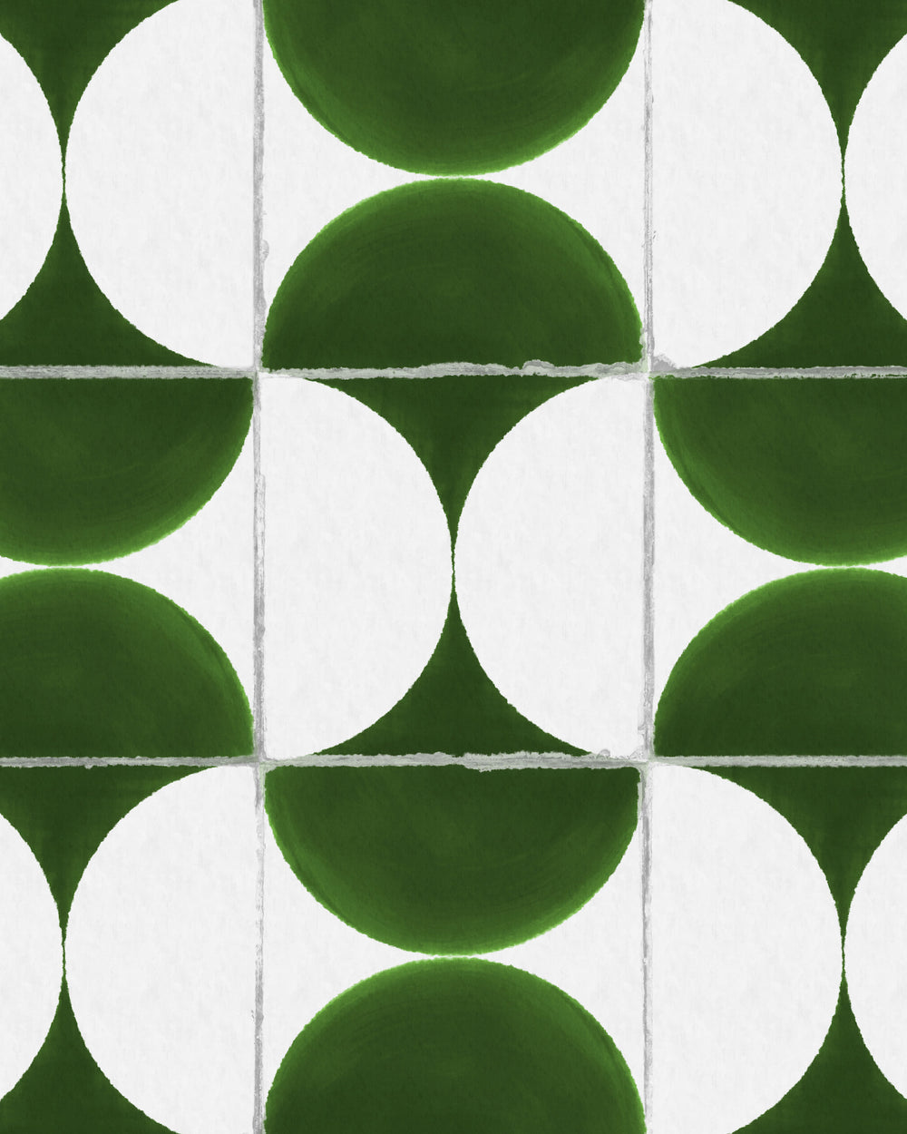 Greenly Living Cusp Tile Wallpaper in Cactus Green | Geometric Scallop ...