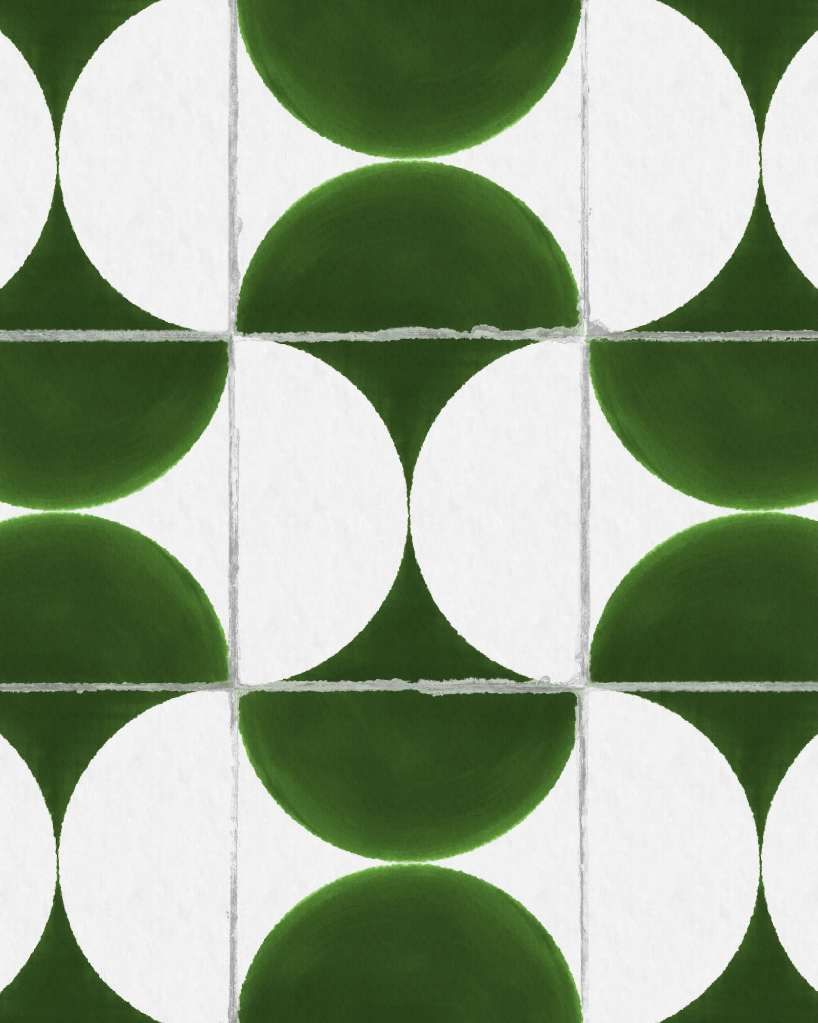 Greenly Living Cusp Tile Wallpaper in Cactus Green | Geometric Scallop ...