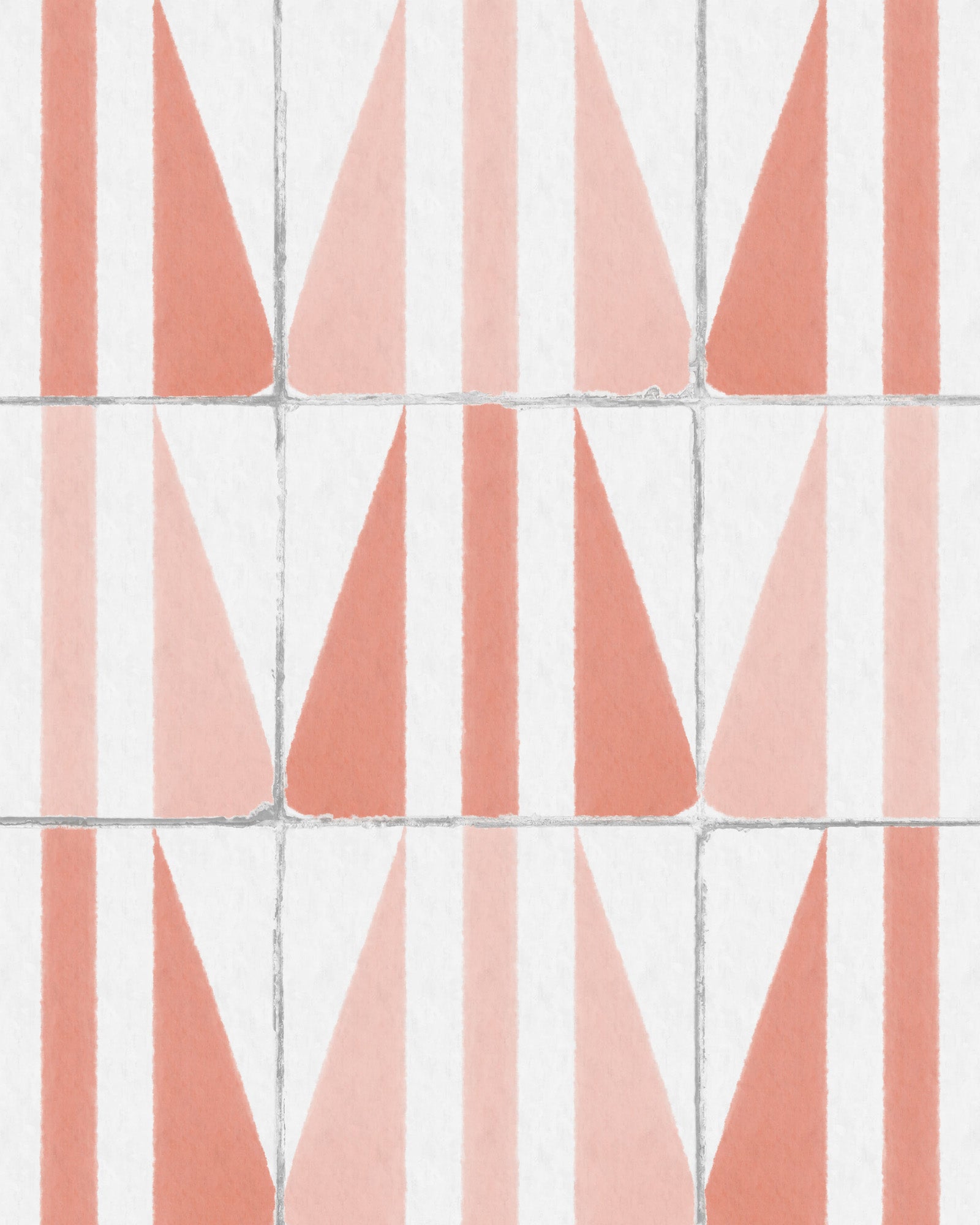 Greenly Living Plaza Tile Wallpaper in Coral Pink | Vintage Geometric ...