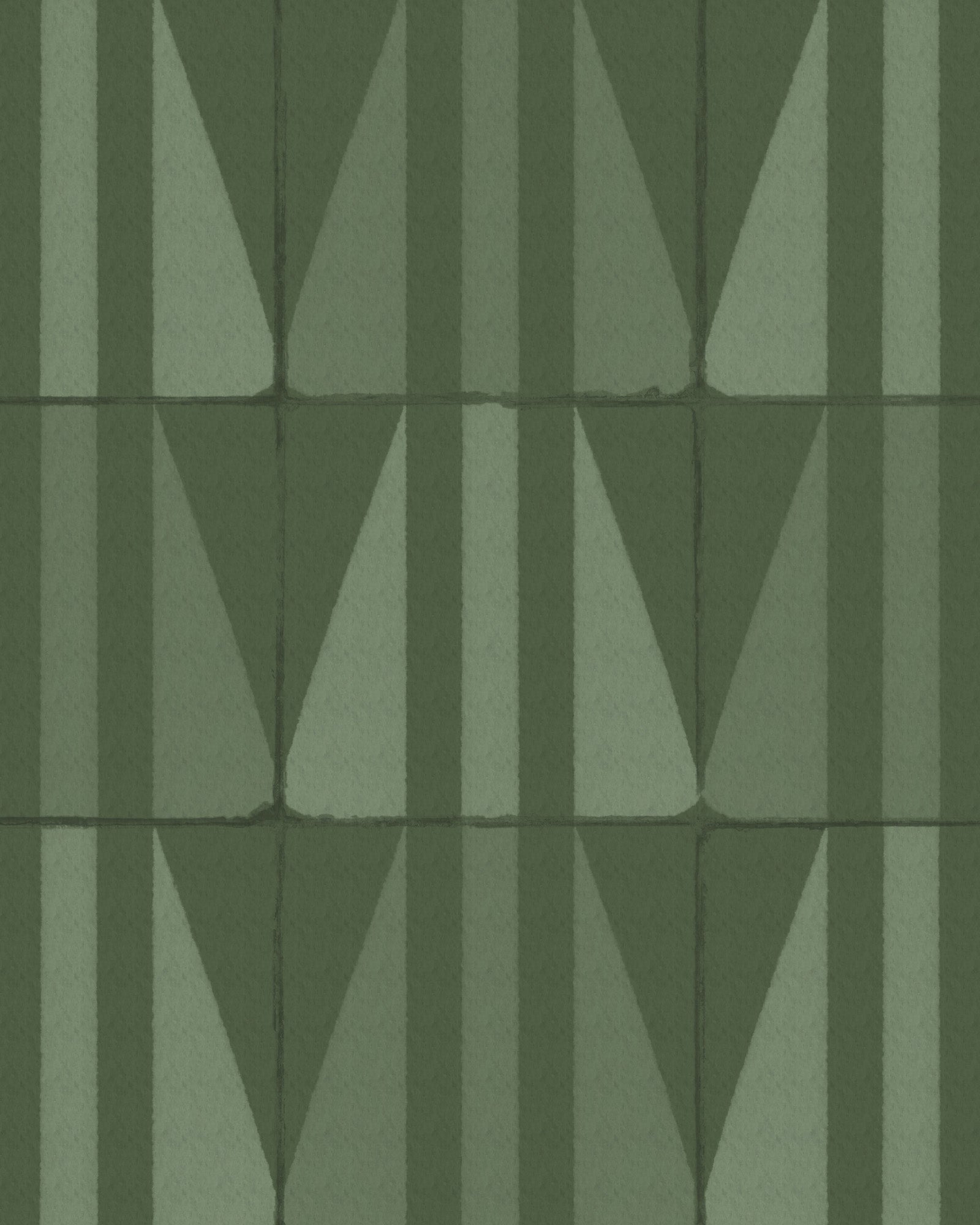 Papel pintado Plaza Tile en verde salvia | Patrón geométrico ...
