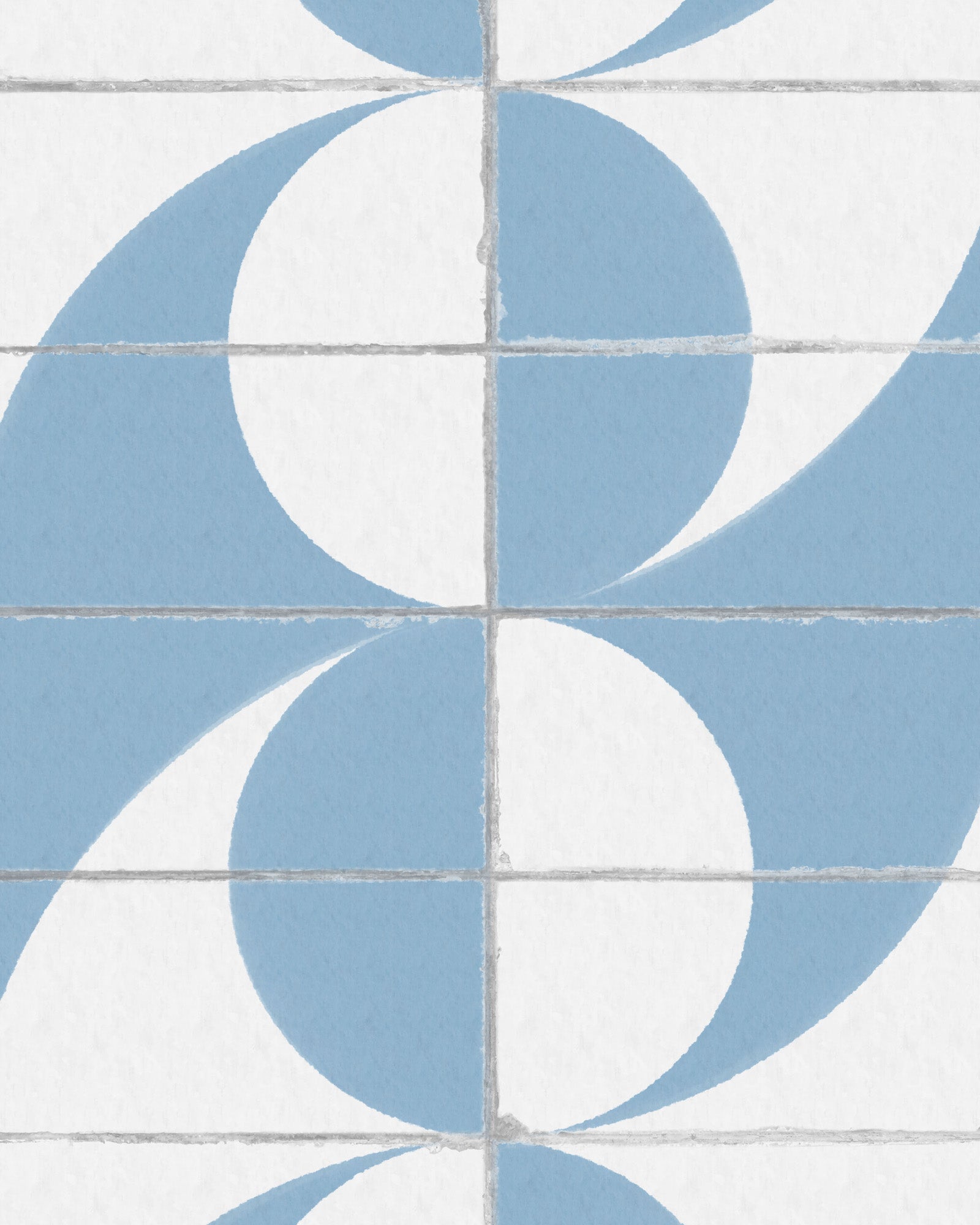 Greenly Living Yin-Yang Tile Wallpaper in Tide Blue | Geometric ...