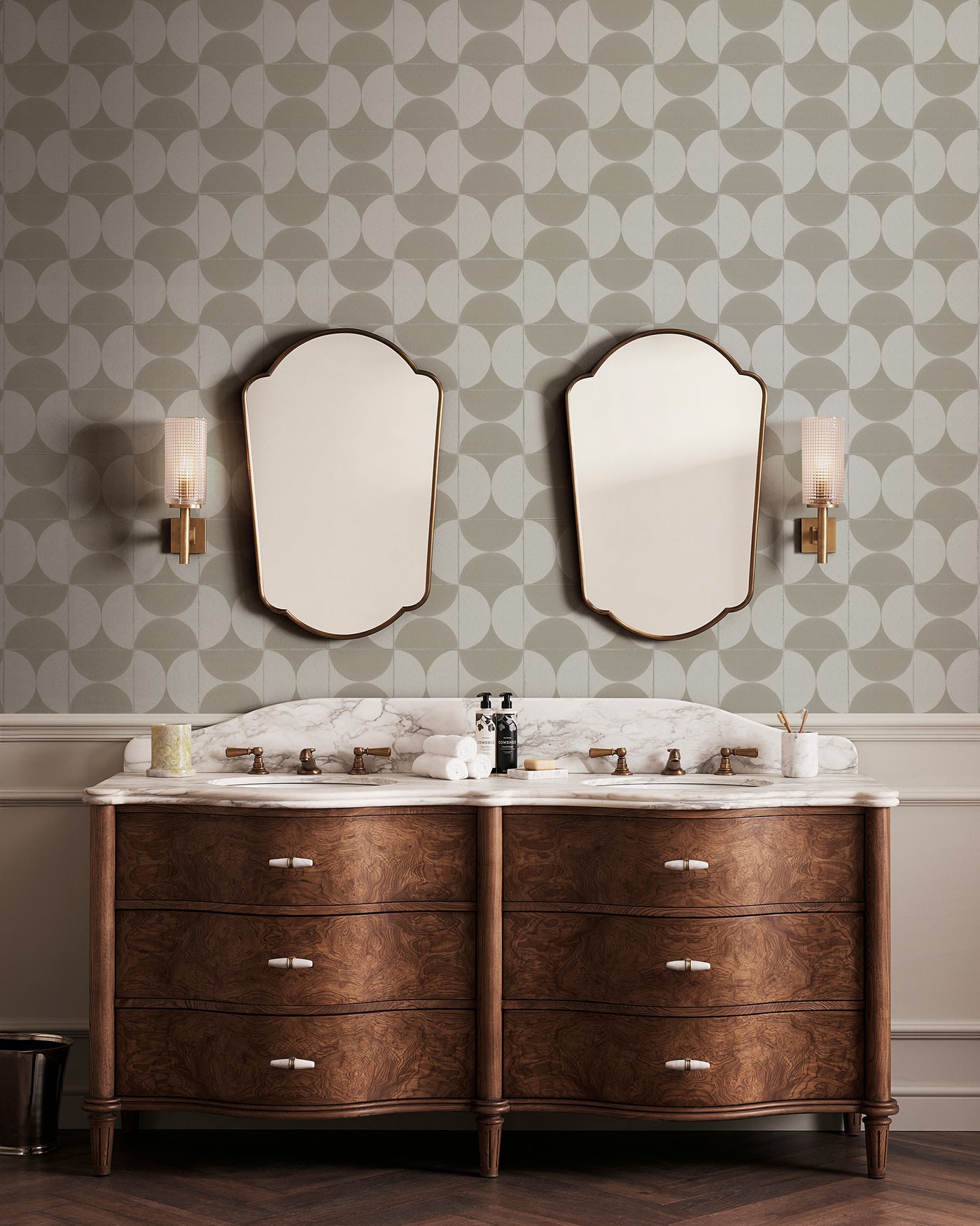 Greenly Living Cusp Tile Wallpaper in Alabaster White | Geometric ...