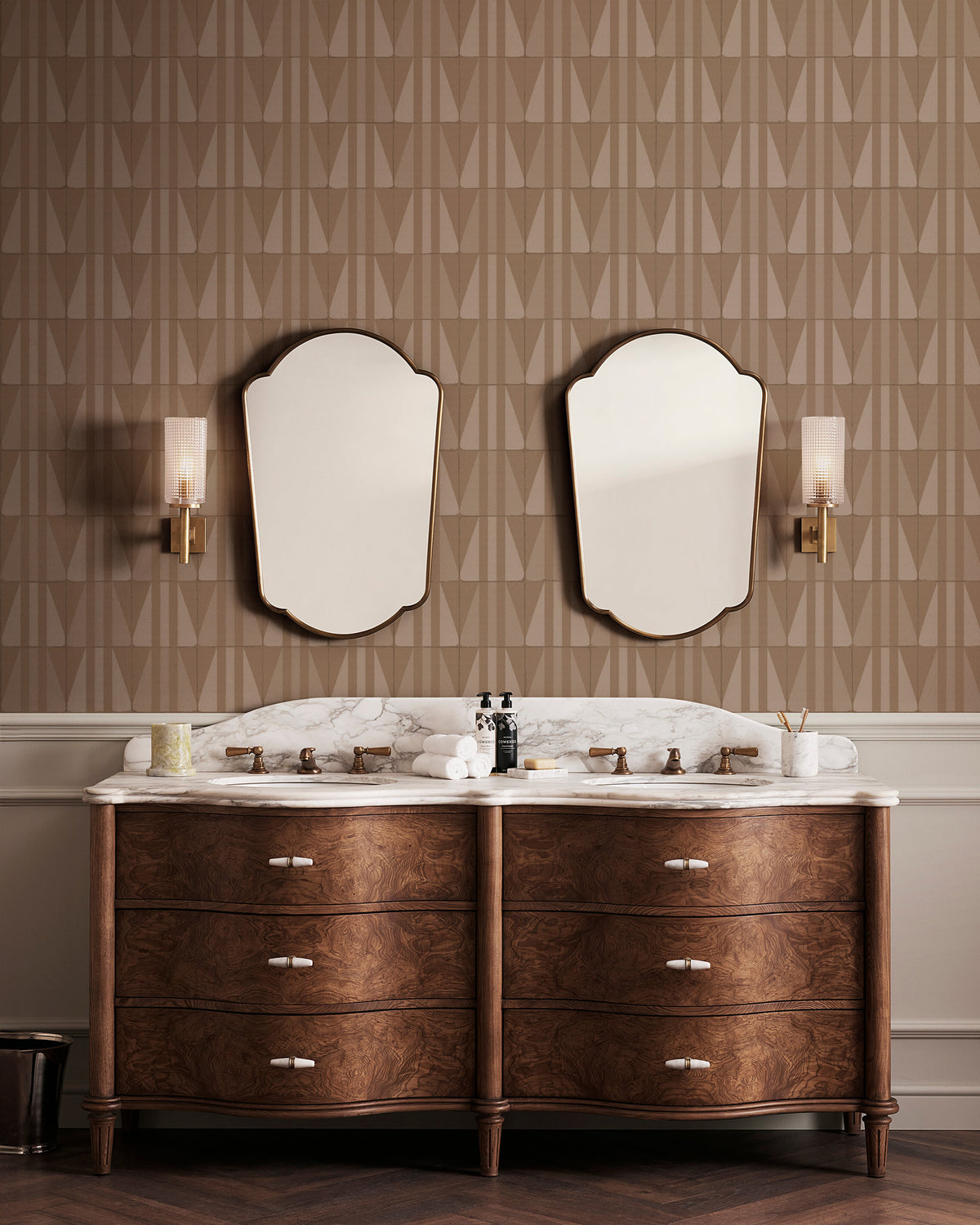 Greenly Living Plaza Tile Wallpaper in Sandy Beige | Vintage Geometric ...