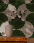 Greenly Living Cusp Tile Wallpaper in Cactus Green | Geometric Scallop ...