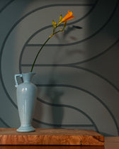 Greenly Living - Scallop Wallpaper in Slate Blue | Geometric Mid ...